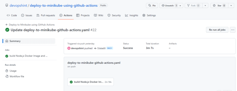 How to Deploy to Minikube using GitHub Actions