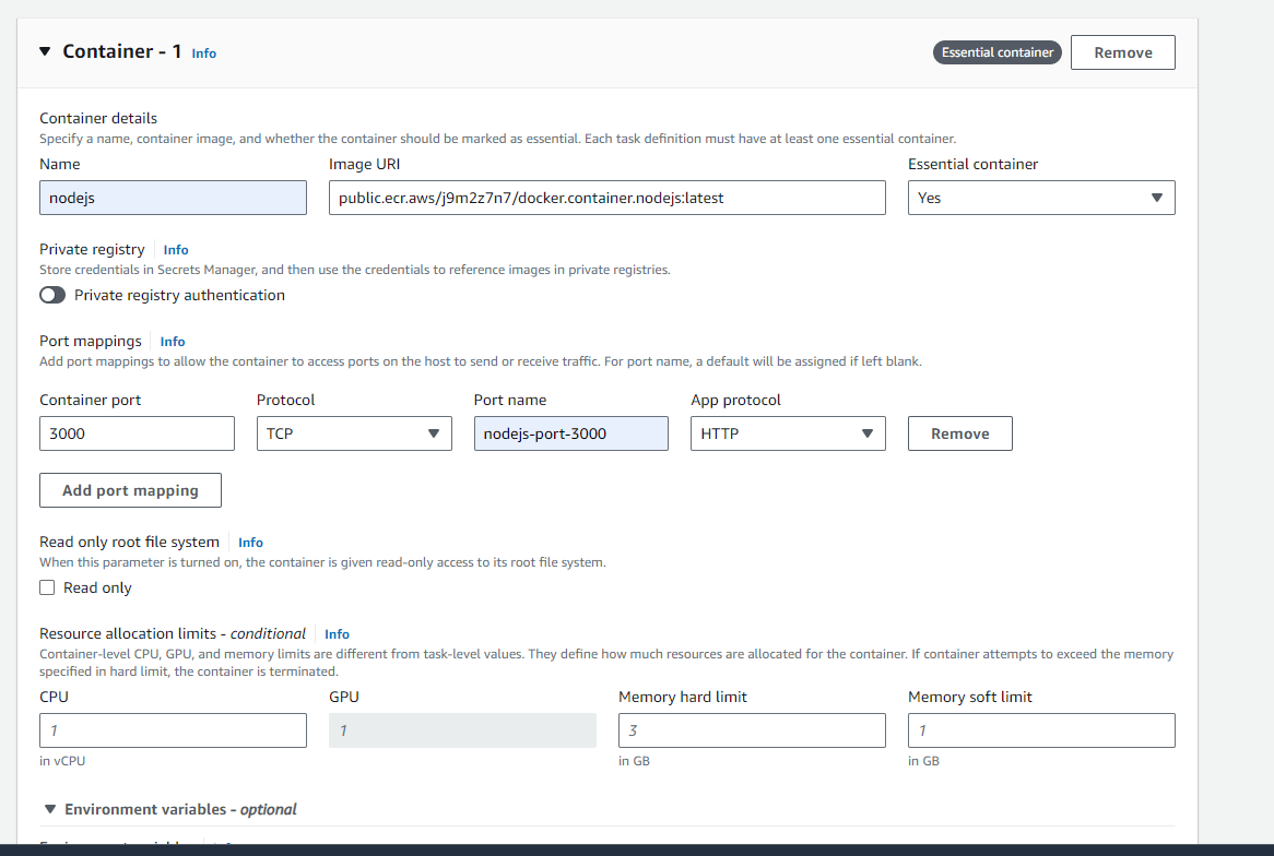Deploy Node.js app on Amazon ECS and Fargate
