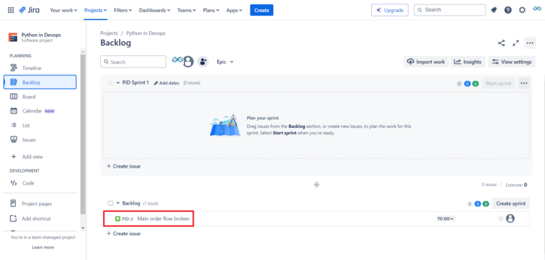 Python Script to Create Jira ticket