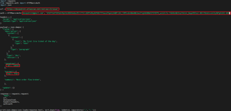 Python Script To Create Jira Ticket