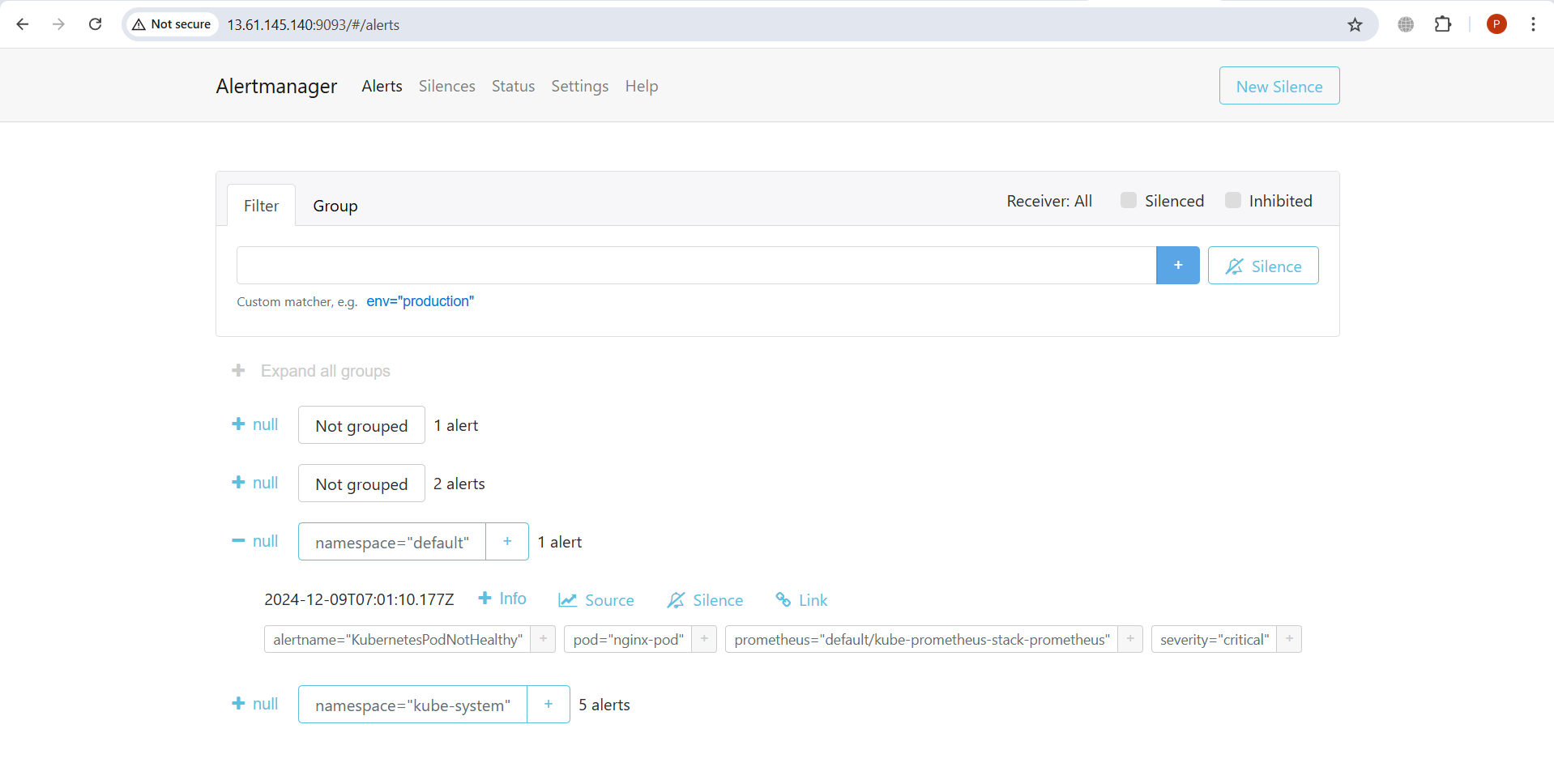 Set up Prometheus Alert Manager for Kubernetes Cluster with Custom Alerts