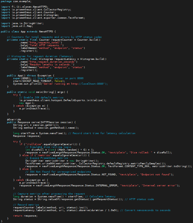 Collect HTTP Metrics for Java App OpenTelemetry and Prometheus Collect HTTP Metrics for Java App OpenTelemetry and Prometheus