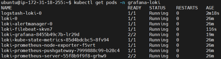 Kubernetes Metrics and Logs using Prometheus, Filebeat, and Grafana Loki
