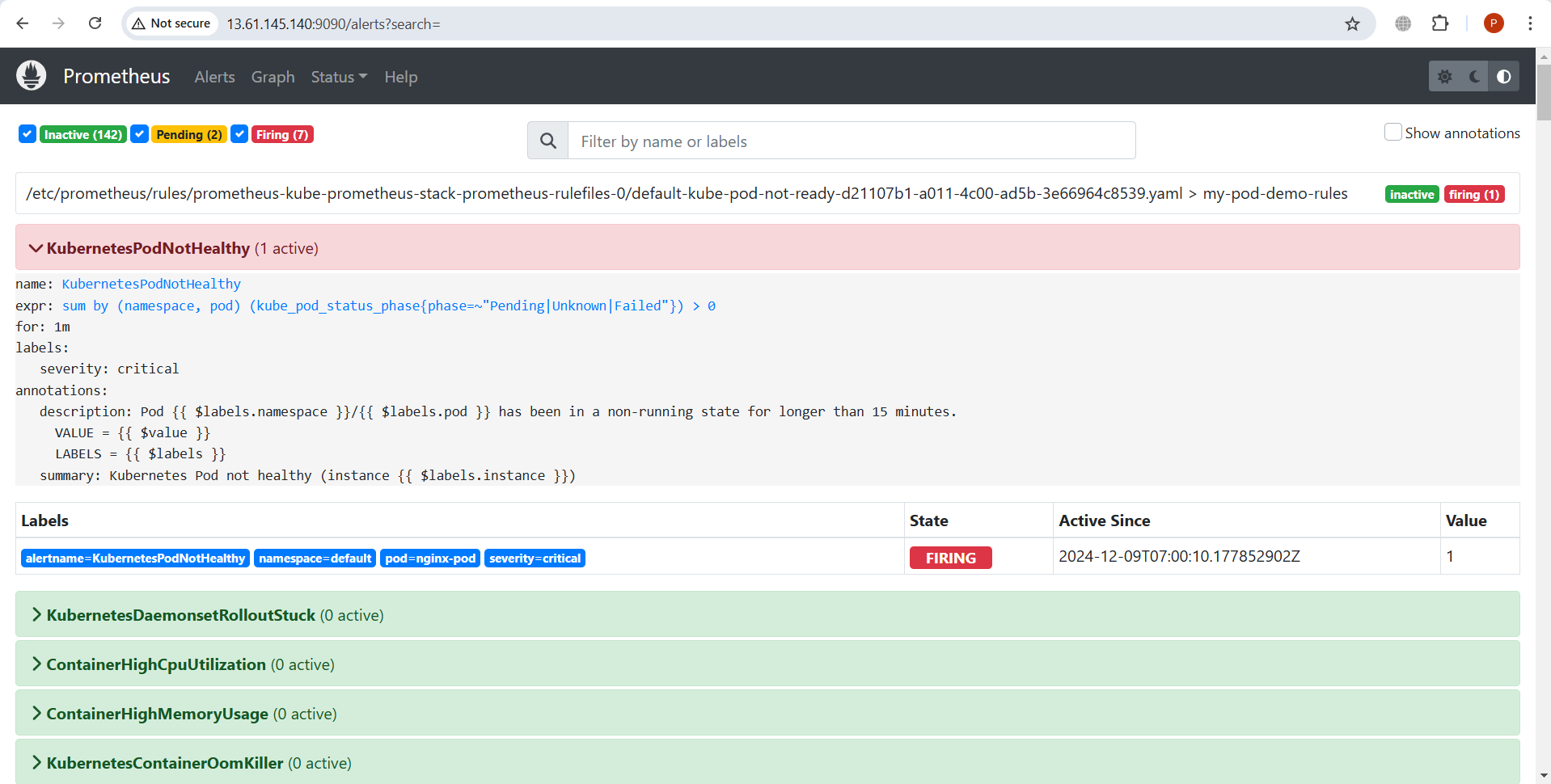 Set up Prometheus Alert Manager for Kubernetes Cluster with Custom Alerts