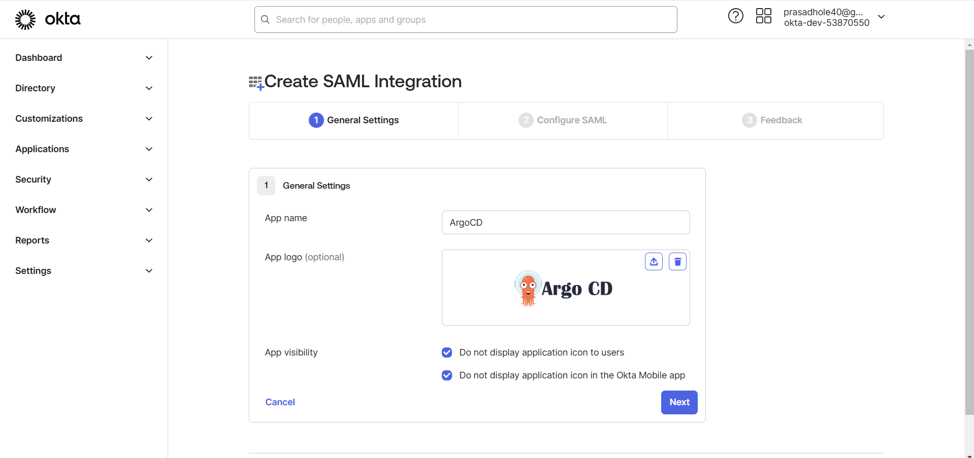 Configure Single Sign-On (SSO) for ArgoCD using OKTA