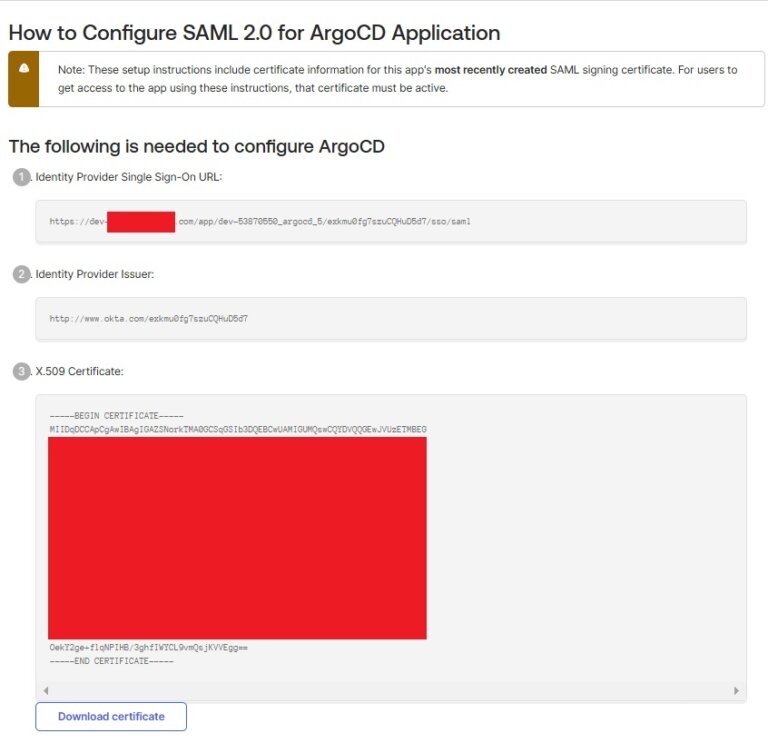 Configure Single Sign-On (SSO) for ArgoCD using OKTA