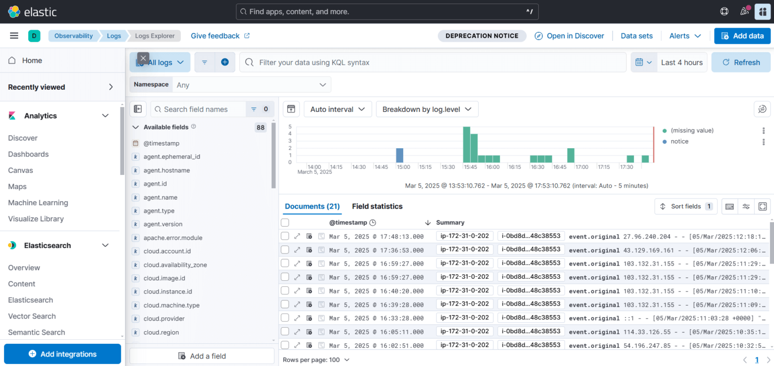 Send Apache2 Logs to Elastic Stack and Filebeat