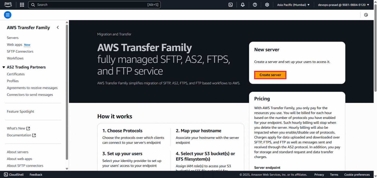 Secure SFTP Setup Using AWS Transfer Family