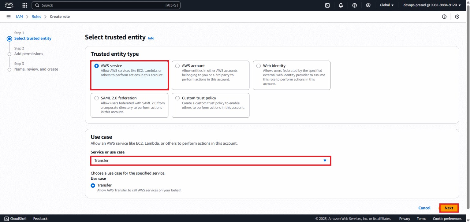 Secure SFTP Setup Using AWS Transfer Family